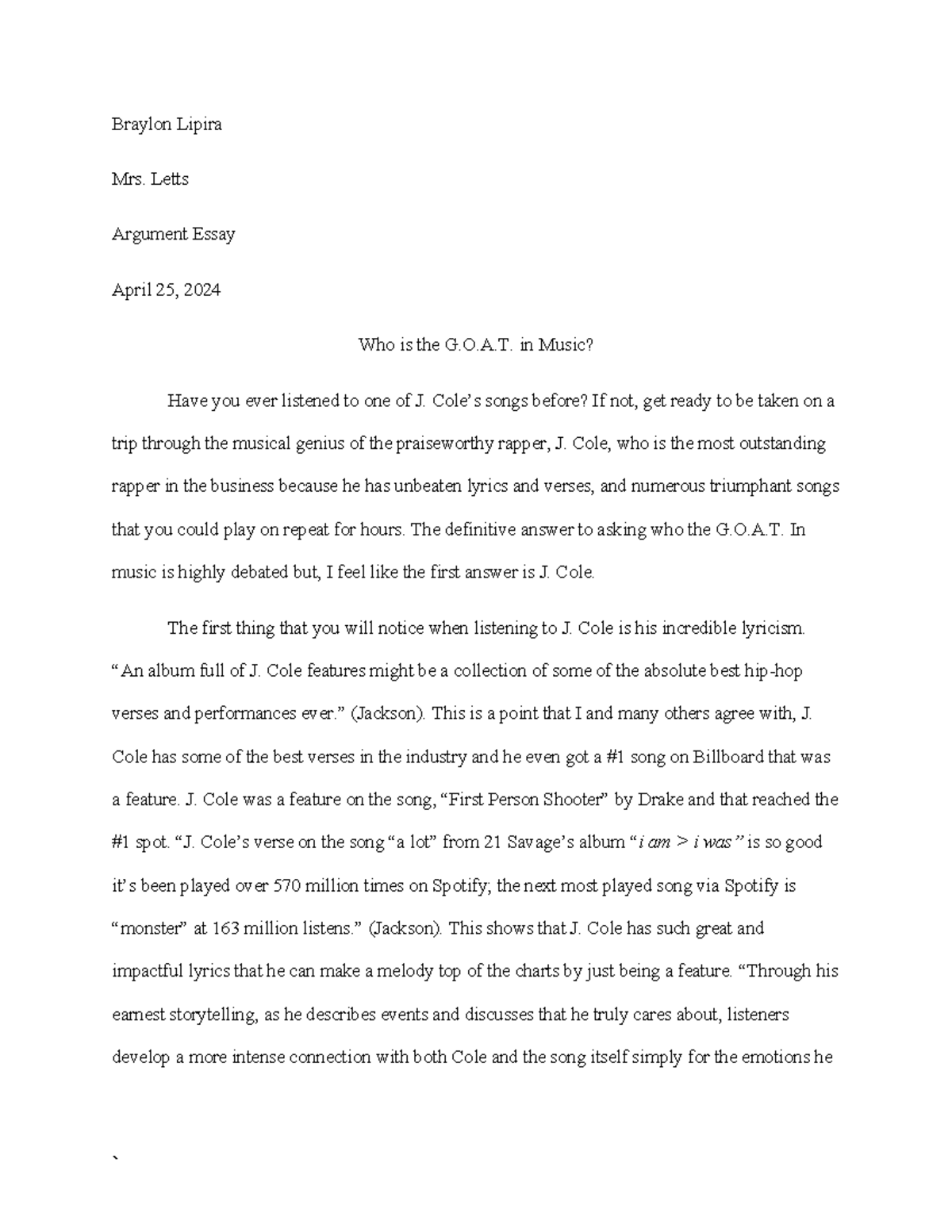 Argument Essay - jonewfuofenufrnjujfreiuhreoiunherjunojegtwnju ...