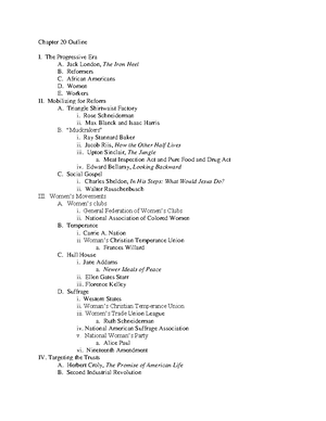 Ch17 outline - Chapter 17 Outline I. Capital and Labor II. Post-Civil ...