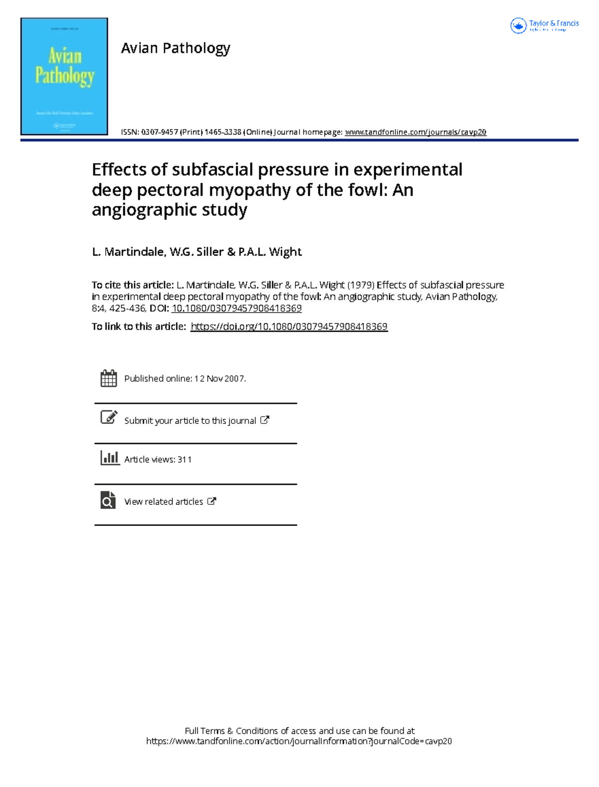 Effects of subfascial pressure in experimental deep pectoral myopathy ...