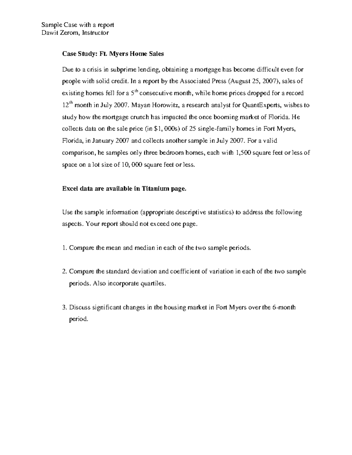 Sample Case with Report - Sample Case with a report Dawit Zerom ...