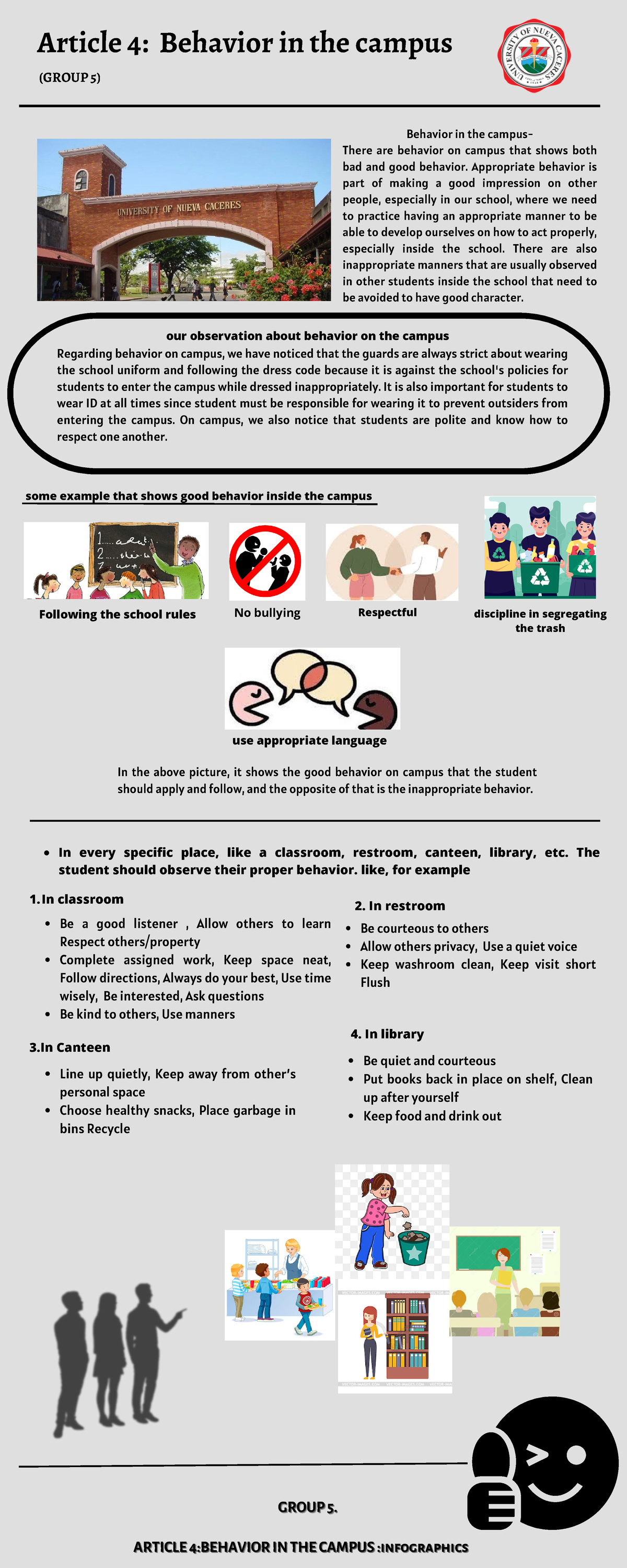 Article 4 Behavior IN THE Campus - some example that shows good ...