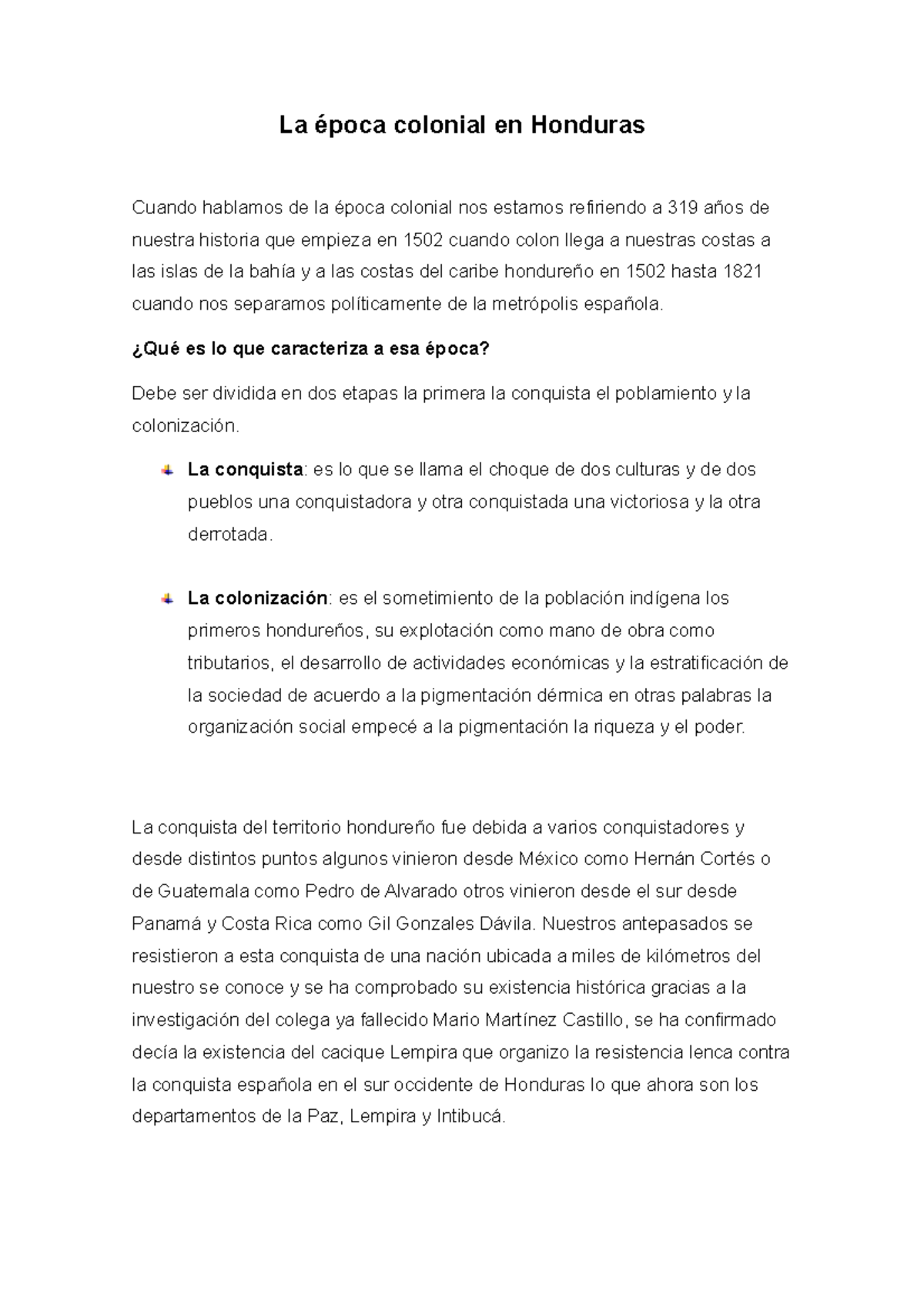 La época colonial en Honduras ( Trabajo de Yalitza Martinez ...