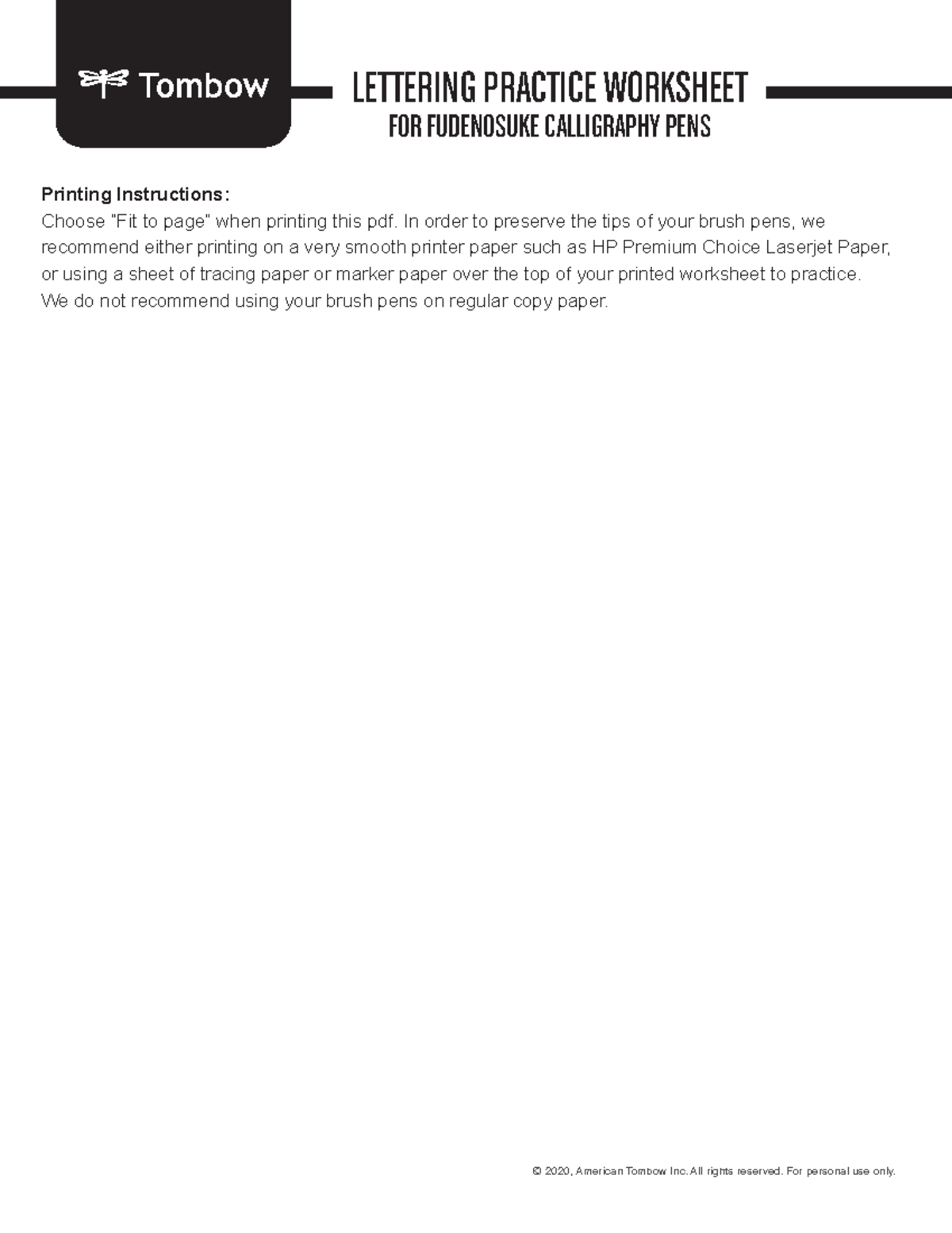 Tombow lettering-worksheet fude months - FOR FUDENOSUKE CALLIGRAPHY ...