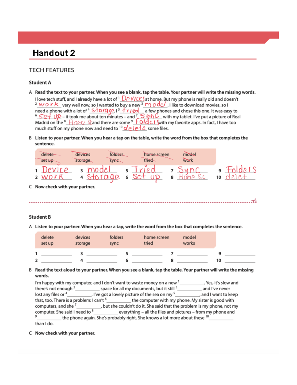 BUS 2.0 Level 3 Lesson Plan 2 Handout 2 - Handout 2 TECH FEATURES ...