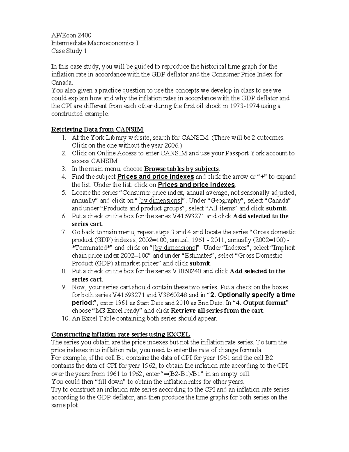 Case Study 1 with a practice problem question for Ch 2 - AP/Econ 2400 ...