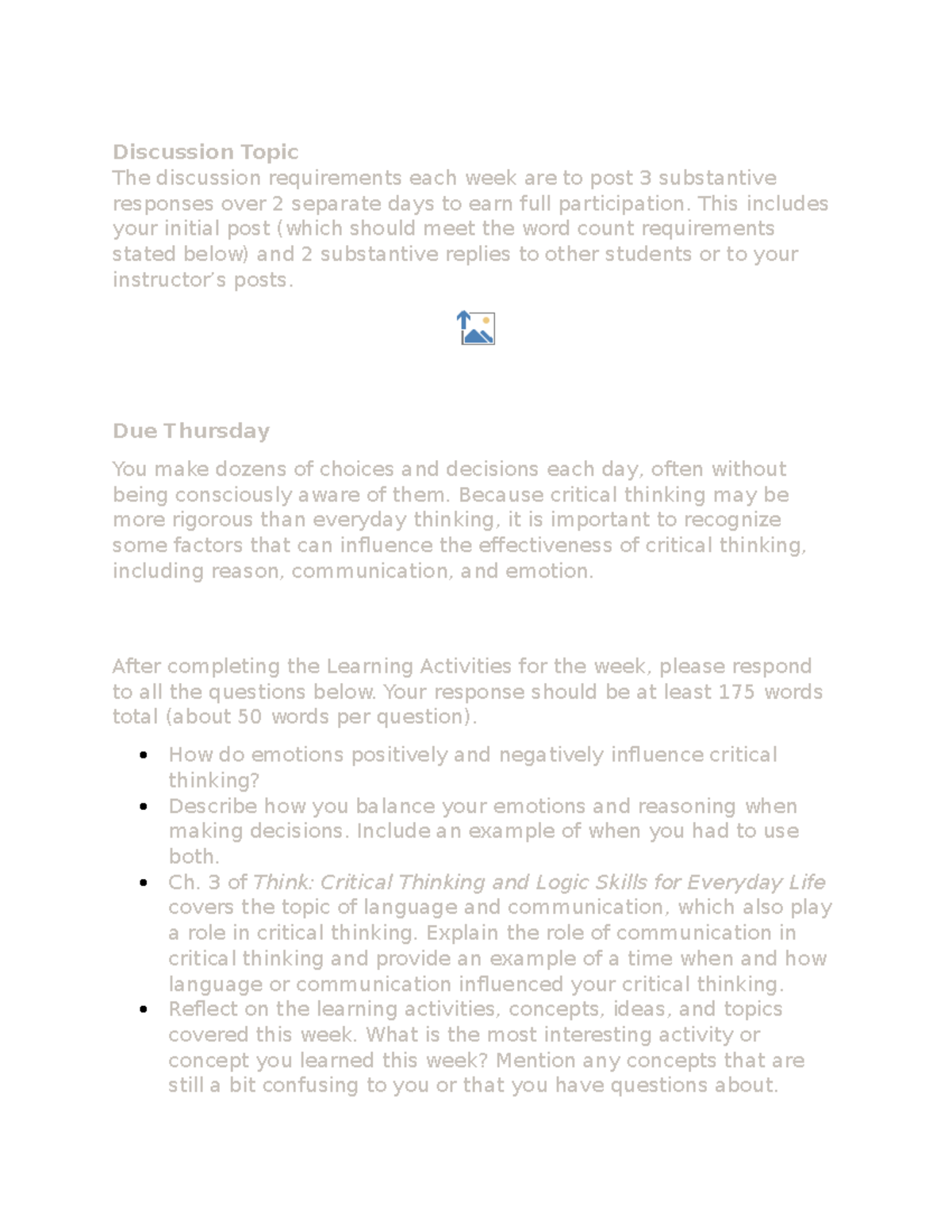 Wk 2 Discussion - Reason, Emotion, and Communication - Discussion Topic ...