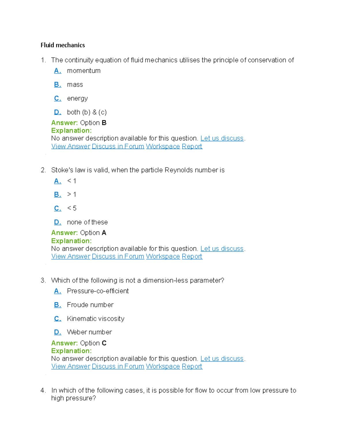 Fluid Machines Questions - Fluid mechanics The continuity equation of ...