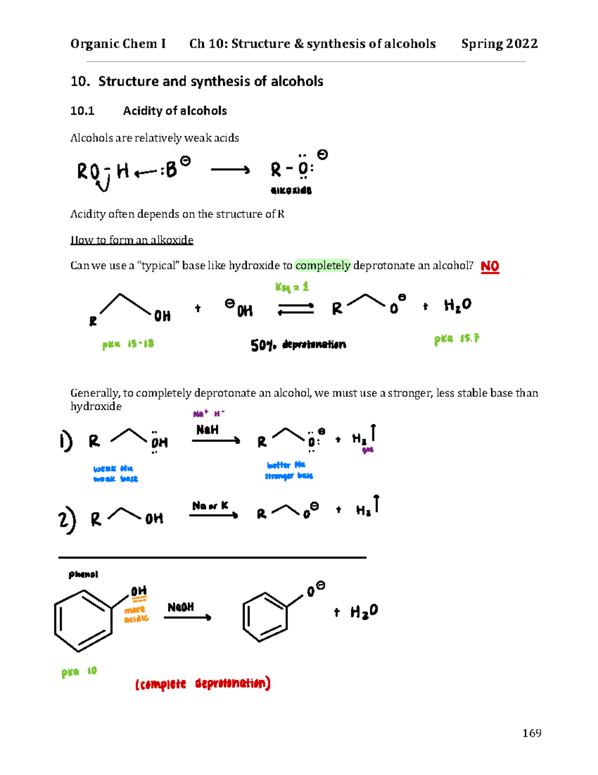 Chapter 10 Structure And Synthesis Of Alcohols 169 10 Structure And Synthesis Of