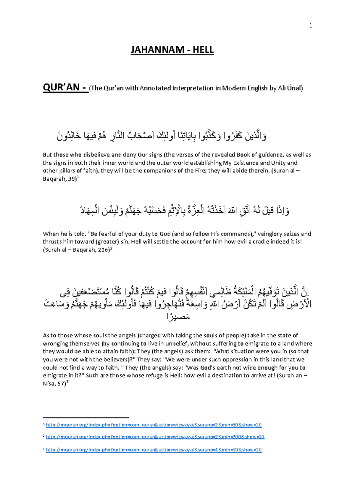 10. Hell - Jahannam - JAHANNAM - HELL QUR’AN - (The Qur’an with ...