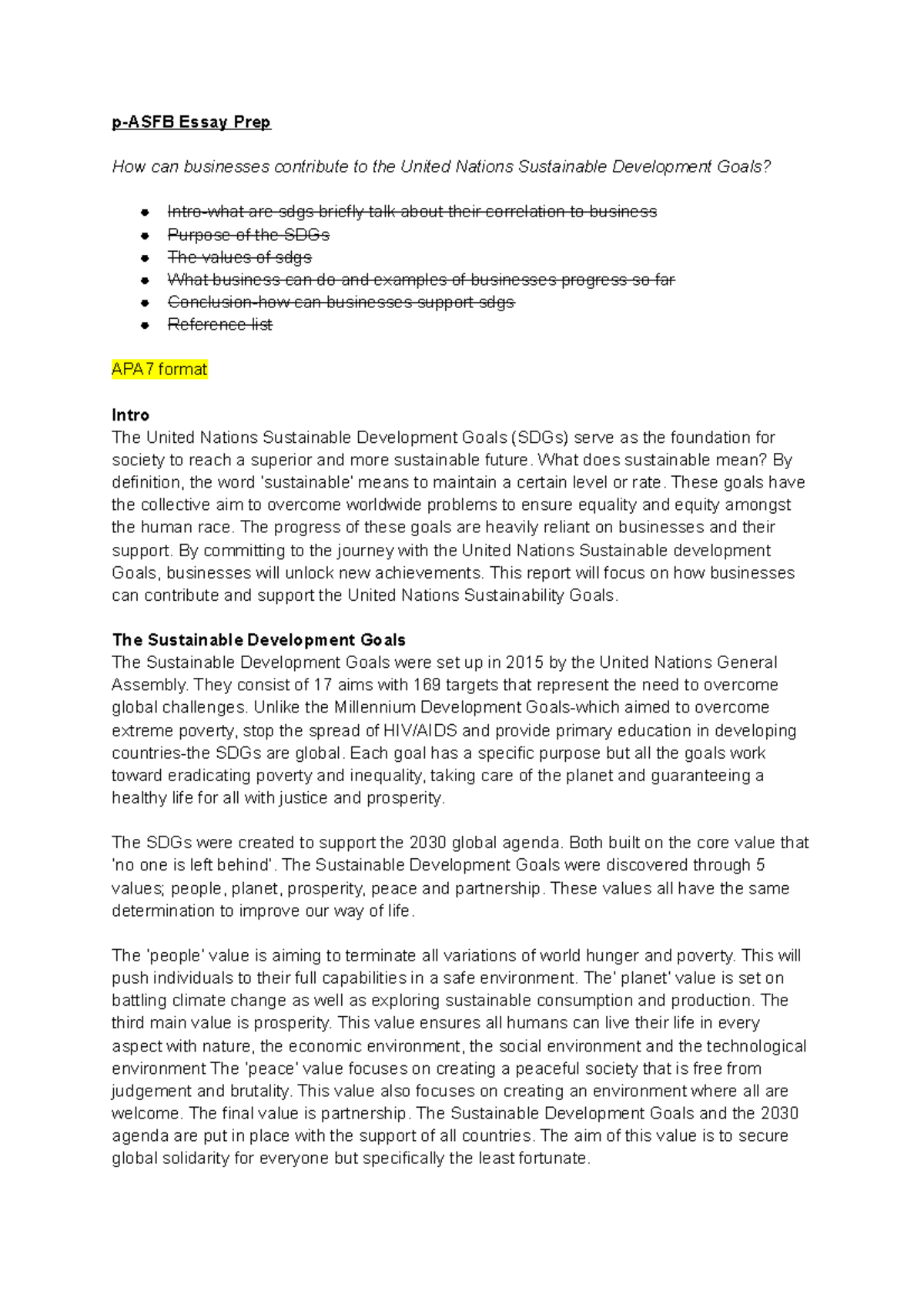 ASFB Essay Prep - First draft of coursework A (individual report) - p ...