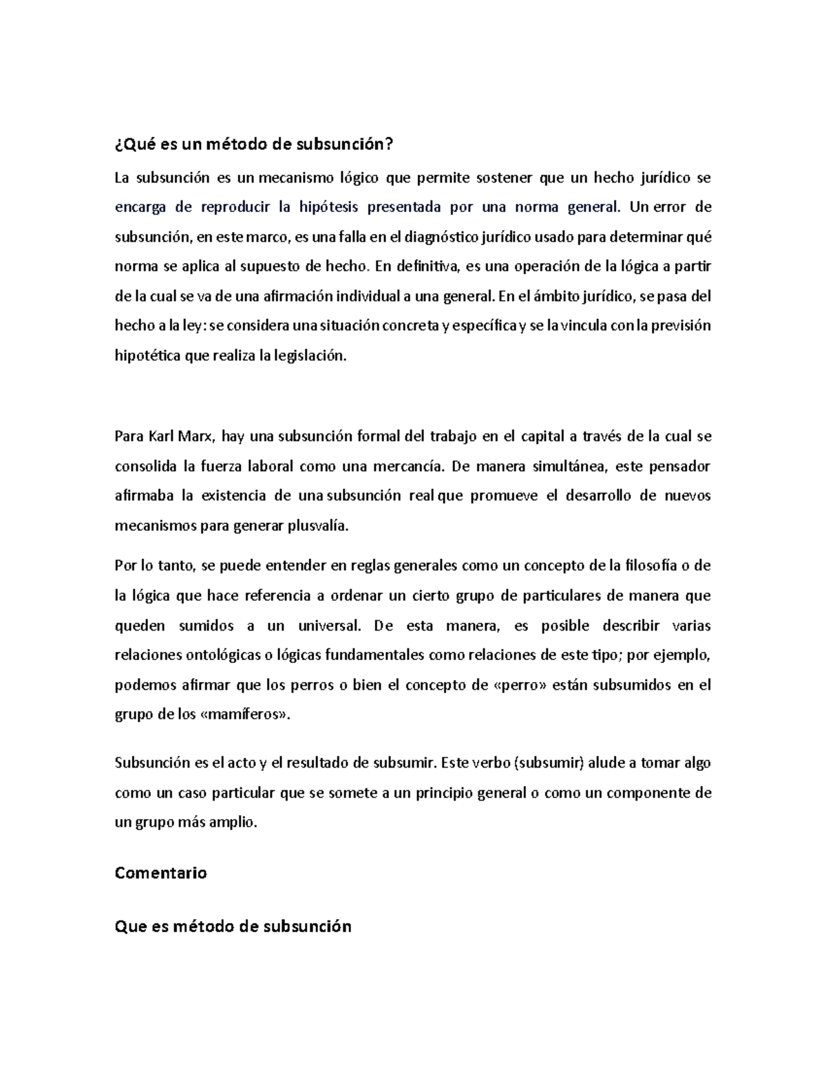 Derecho Penal, QUE ES Subsuncion - ¿Qué es un método de subsunción? La ...