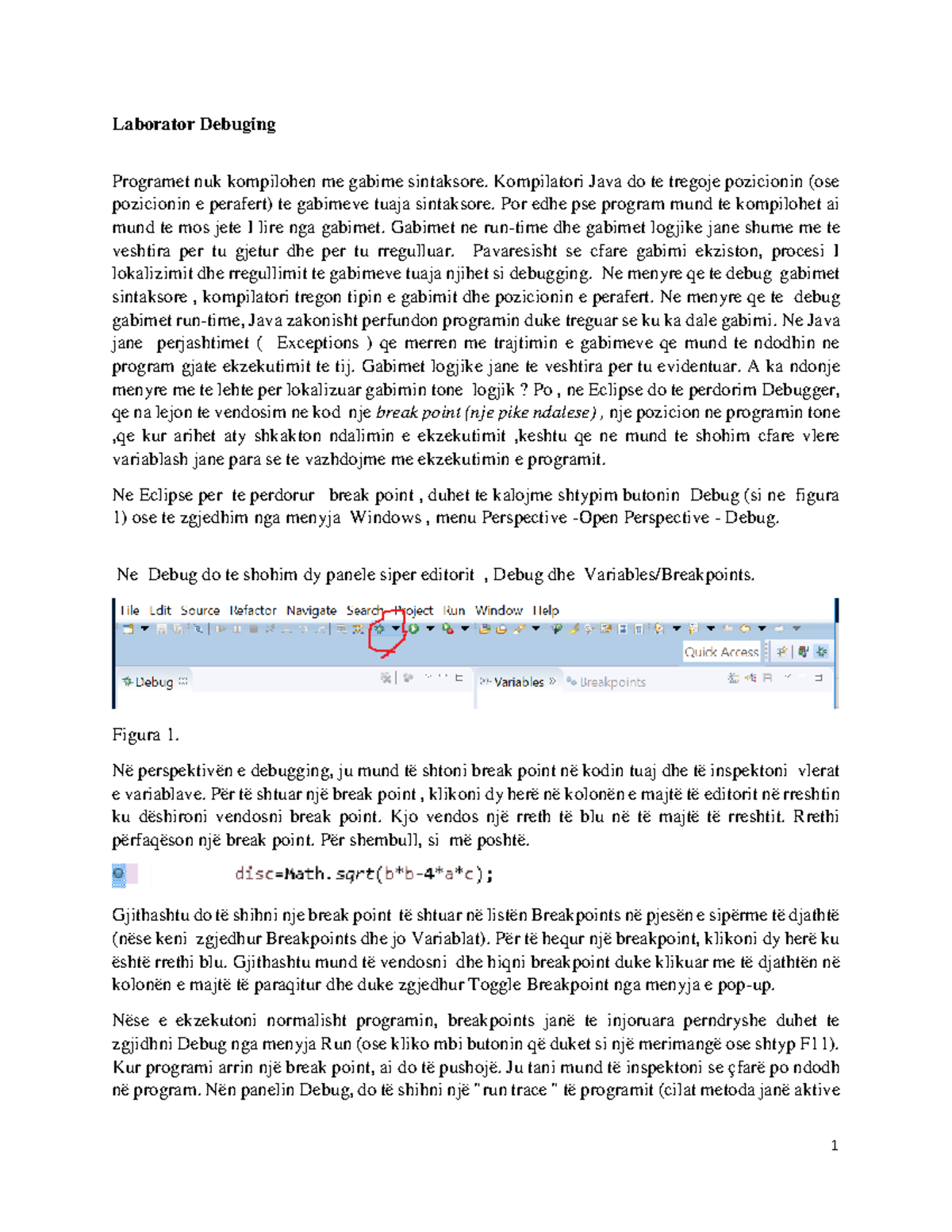 Laborator Nr 2 - Lab - Laborator Debuging Programet nuk kompilohen me gabime sintaksore ...