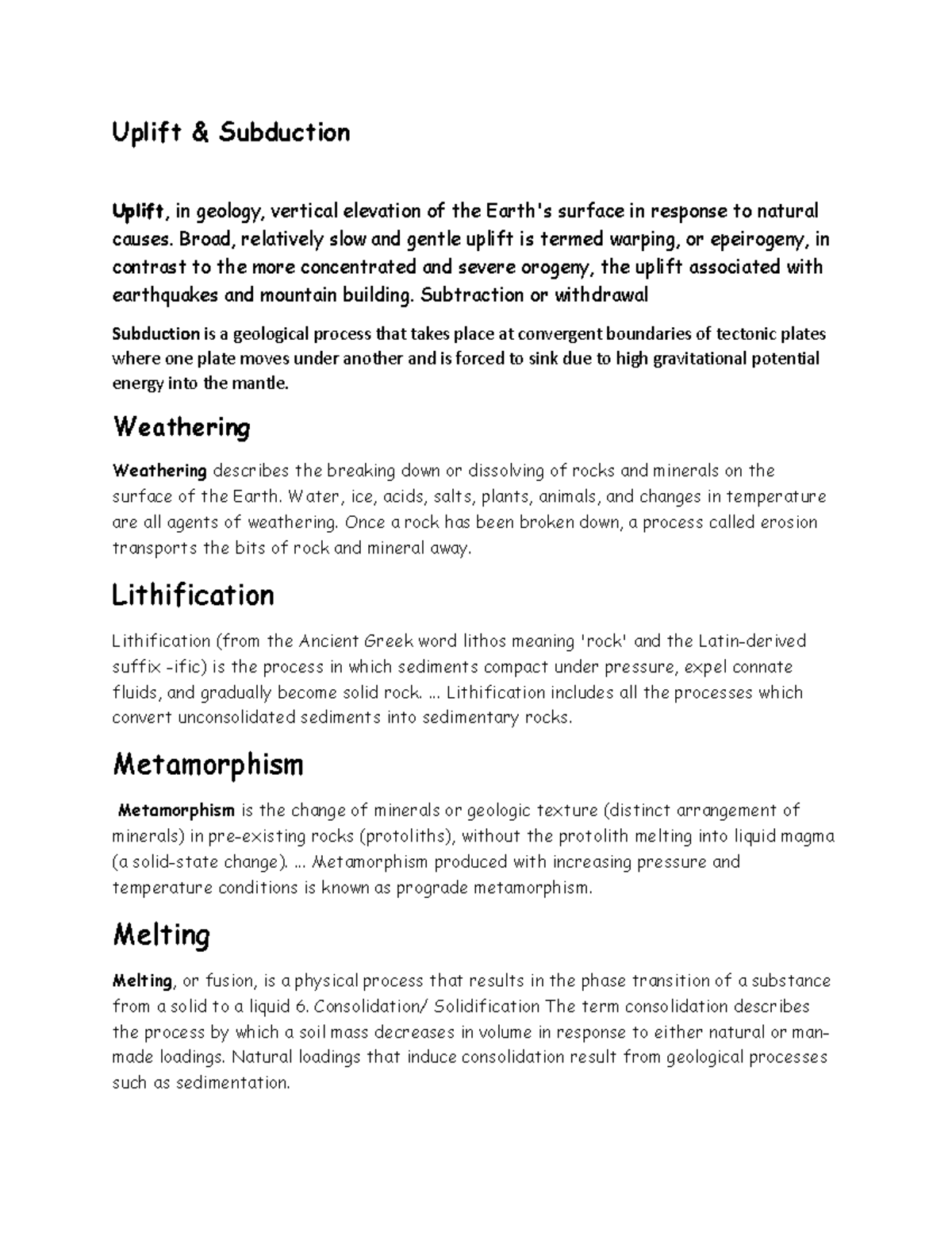 Earth - Reviewer - Uplift & Subduction Uplift, in geology, vertical ...