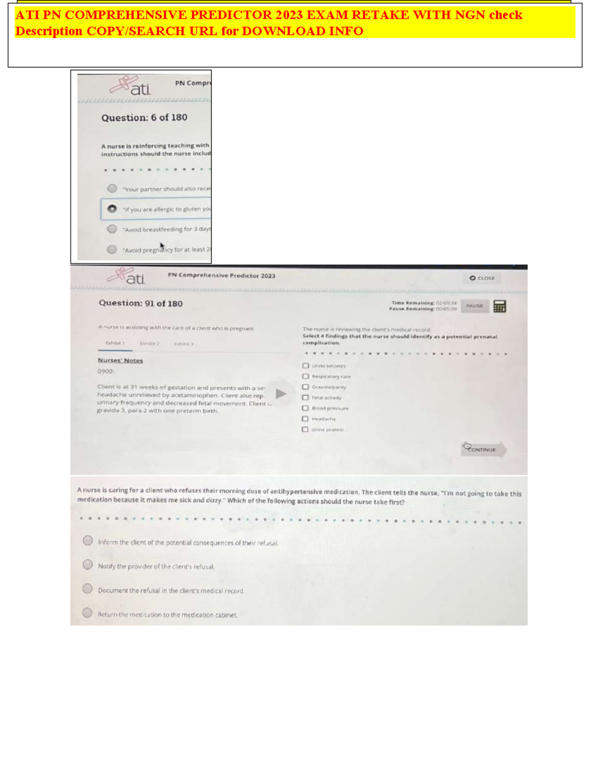 ATI PN Comprehensive Predictor 2024 Proctored EXAM WITH NGN 180 ...