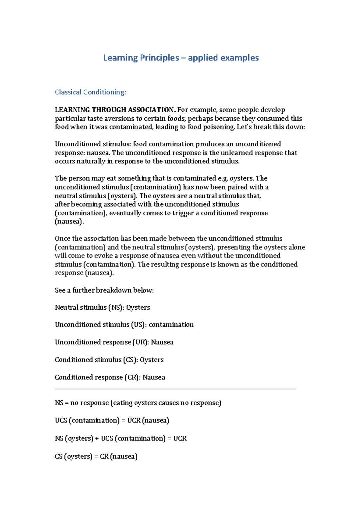 Learning principles cheat sheet - Learning Principles – applied ...