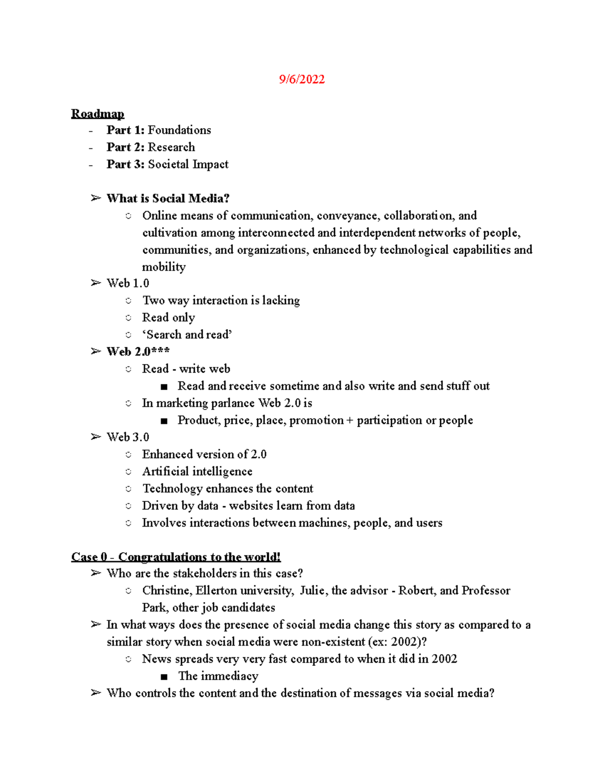 BT 435 Class Notes - 9/6/ Roadmap - Part 1: Foundations - Part 2 ...