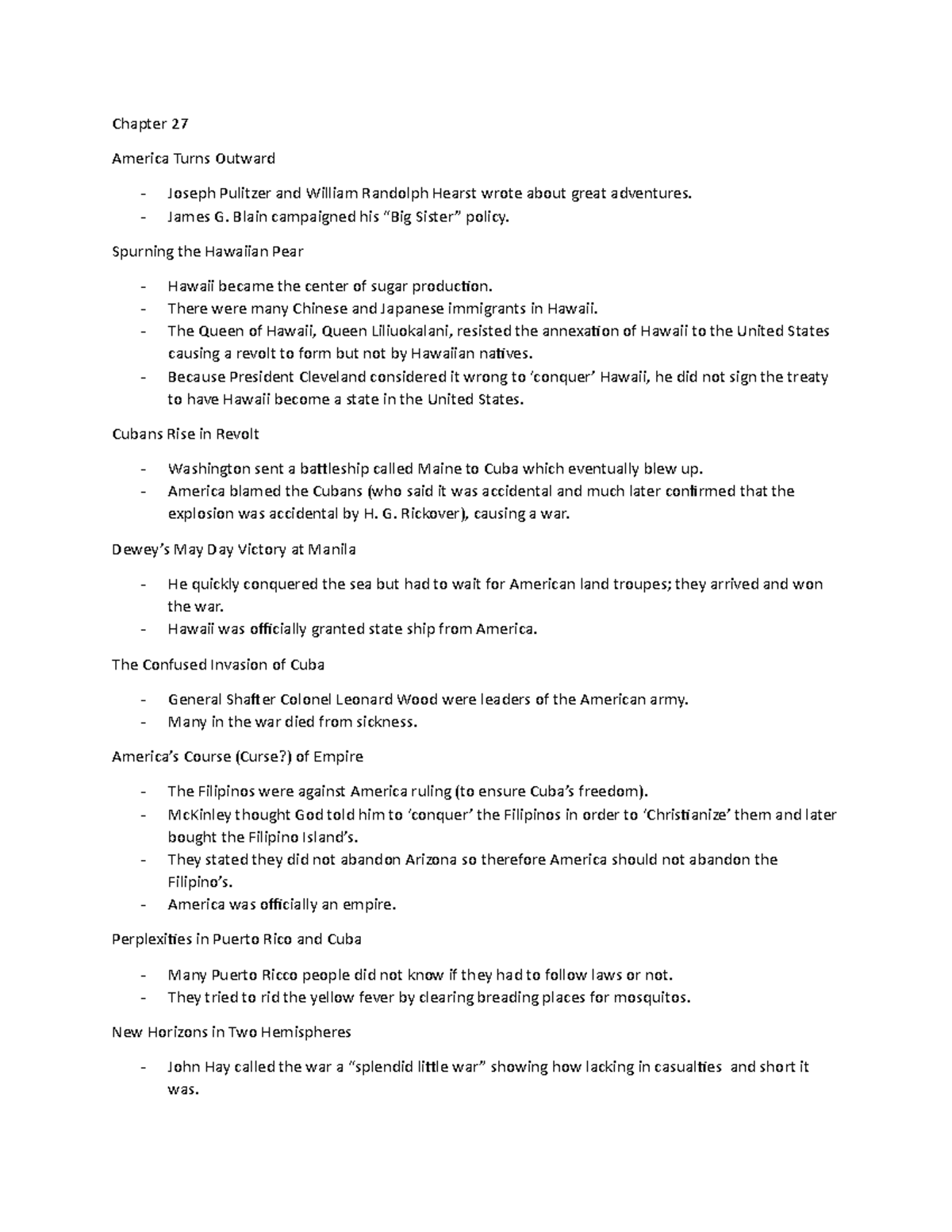 Chapter 27 b - Chapter 27 America Turns Outward - Joseph Pulitzer and ...