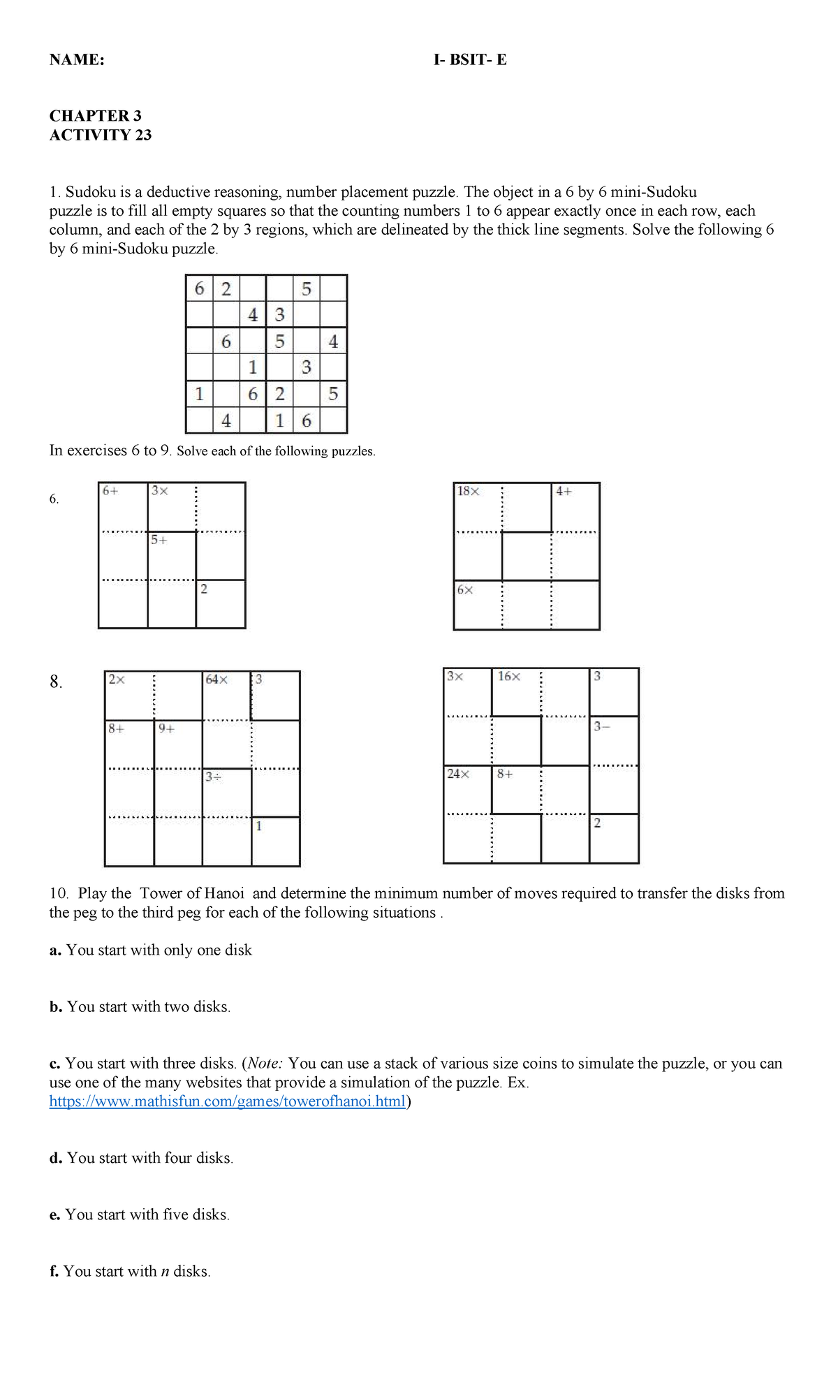 Chapter-3- Activity-23 103259 - NAME: I- BSIT- E CHAPTER 3 ACTIVITY 23 ...
