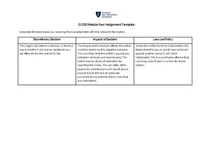 CJ 210 Module Five Assignment - Be sure to cite all references in APA ...