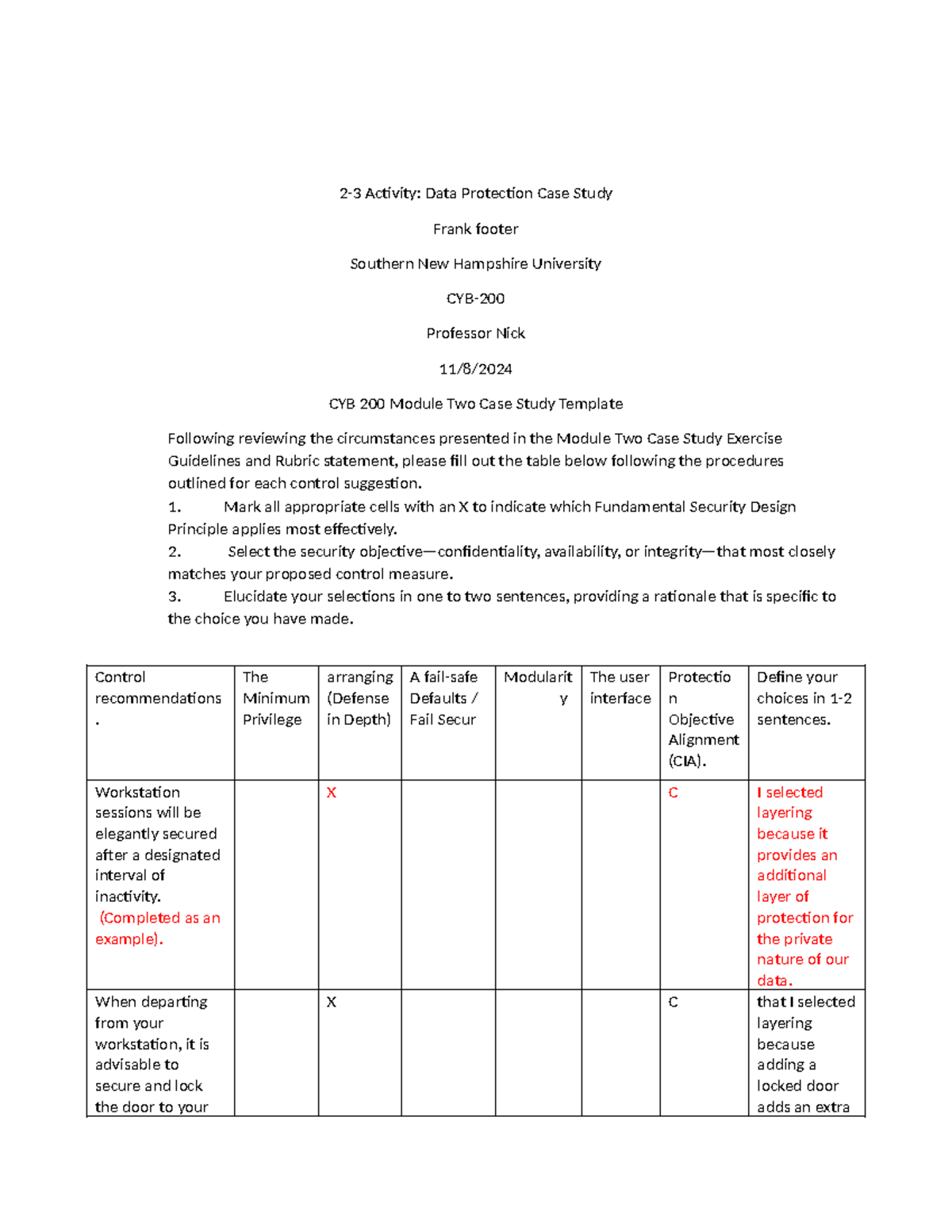 2-3 Case Study Activity Cyb 200 - 2-3 Activity: Data Protection Case ...