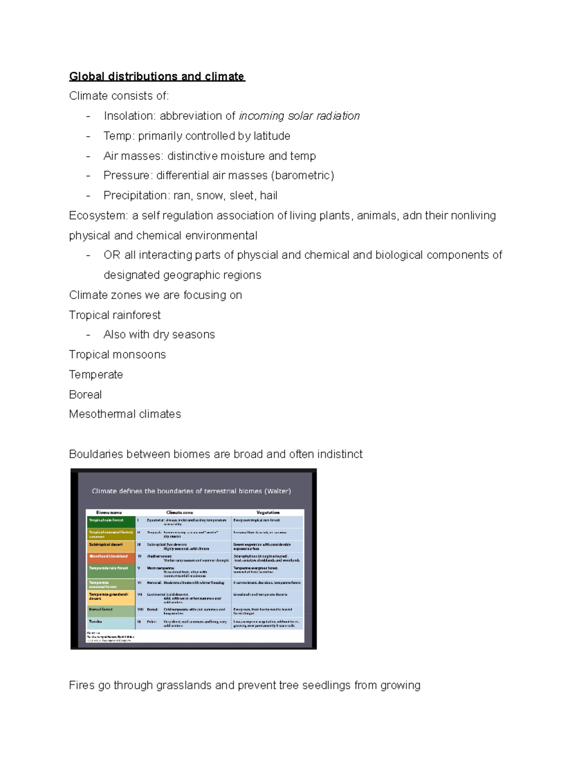 Forest geo week 2 - Professor Rachel Issacs. Climate consists of ...