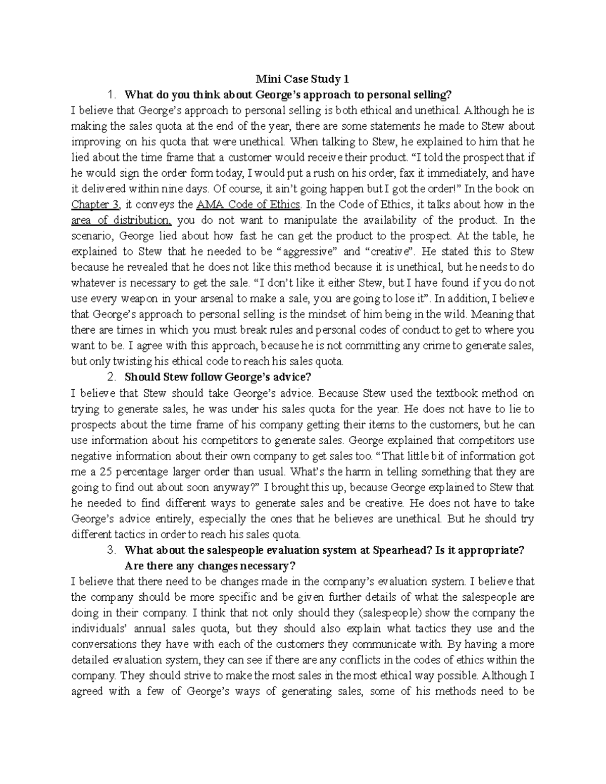 Mini Case Study 1 ) - Assignment - Mini Case Study 1 What do you think ...