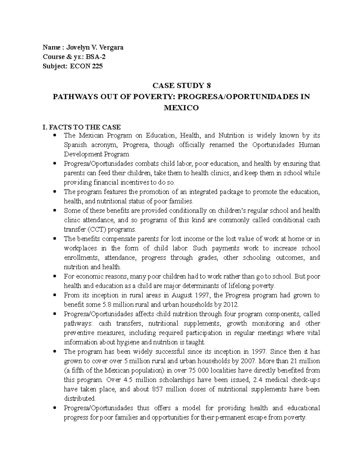 Vergara - Case Study 8 - BVBSVAF - Name : Jovelyn V. Vergara Course ...