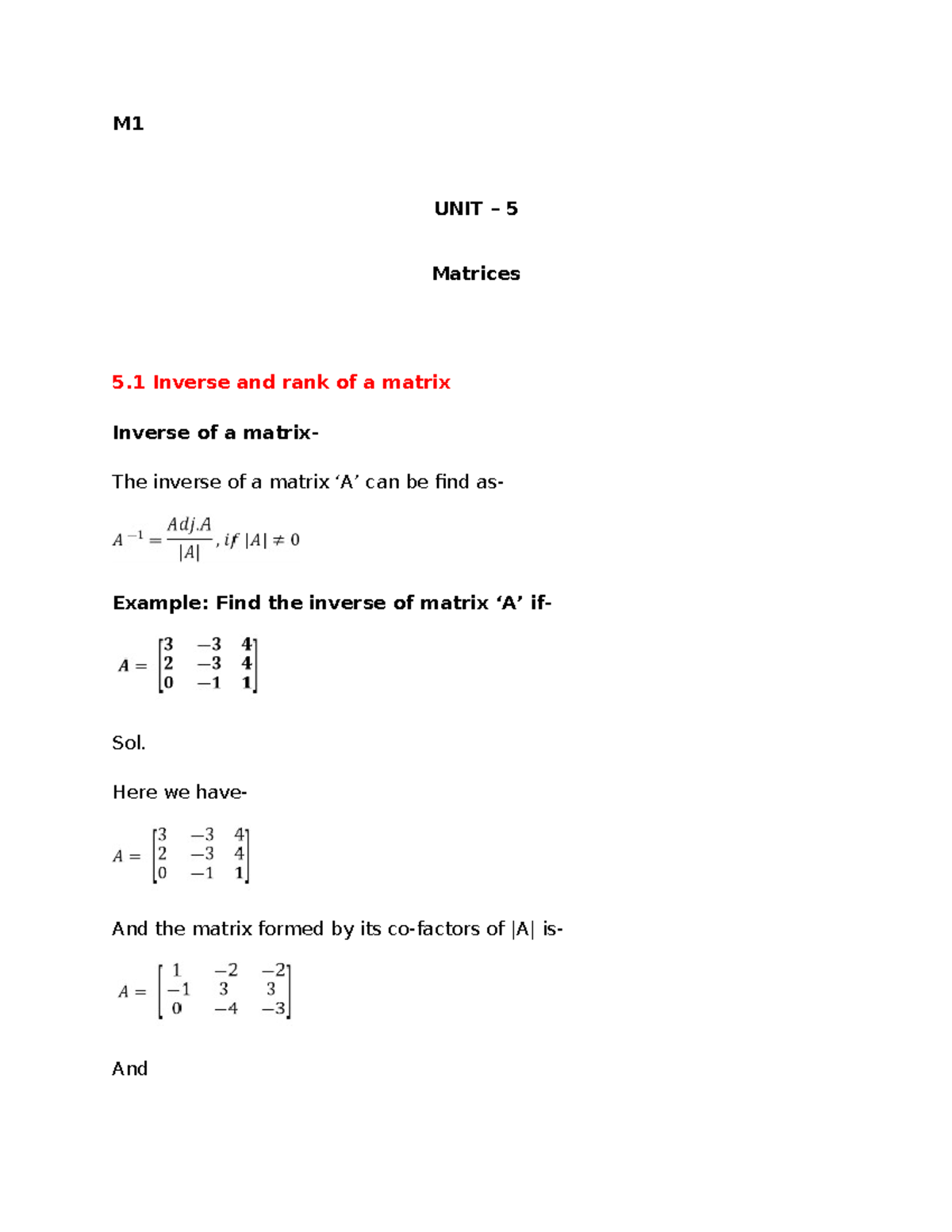 Maths 5 - Elementary matrices- If we get a square matrix from an ...