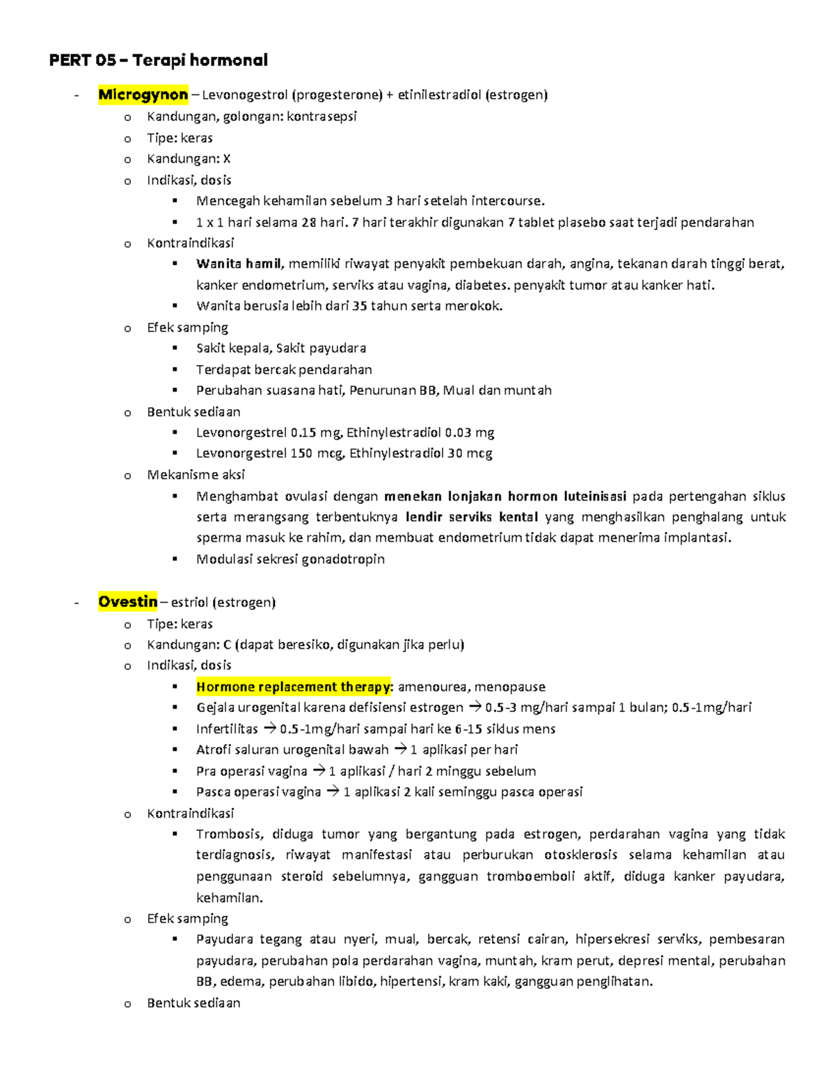 Terapi Hormonal - – Levonogestrol (progesterone) + etinilestradiol ...