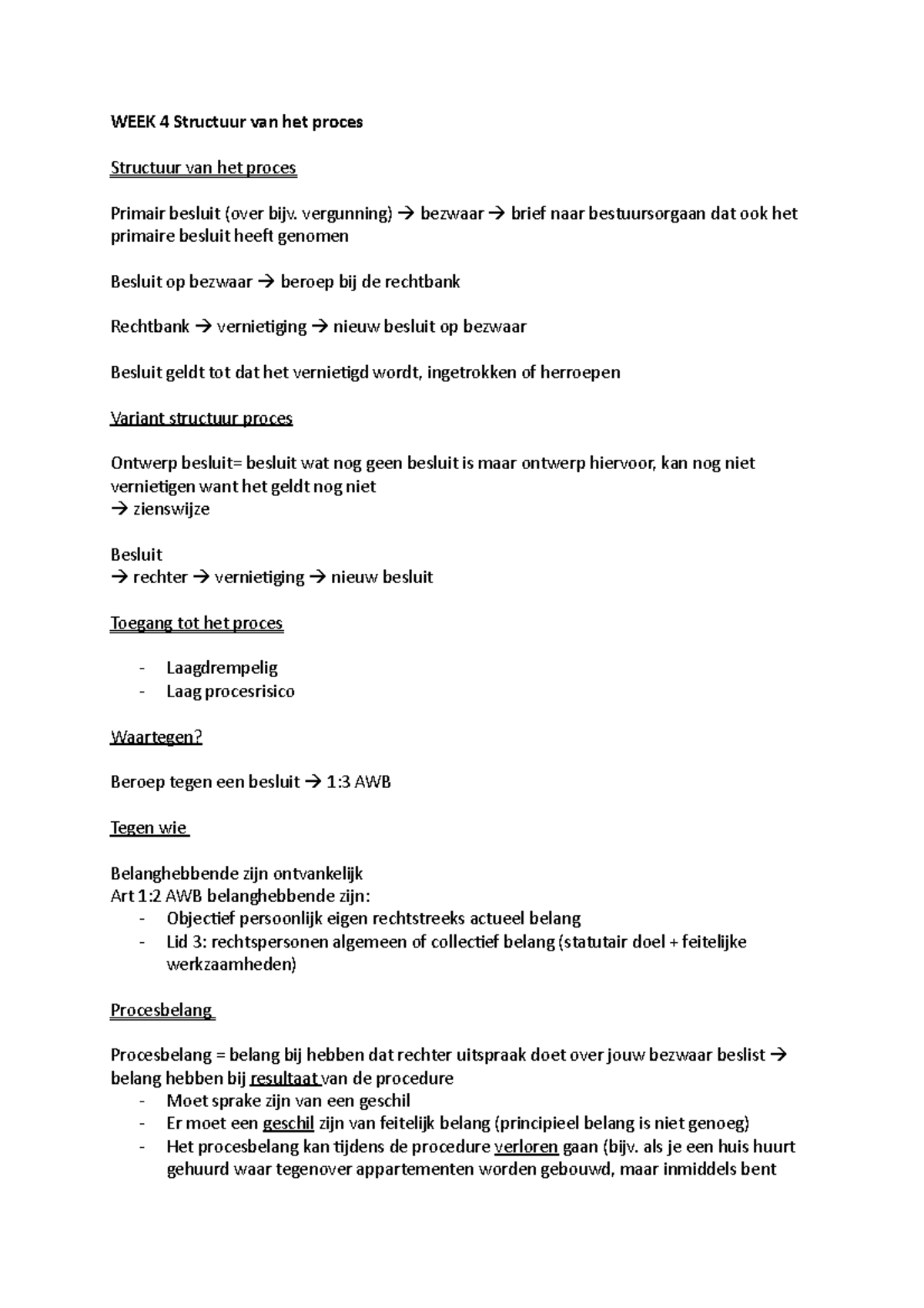 WEEK 4 Structuur van het proces - WEEK 4 Structuur van het proces ...