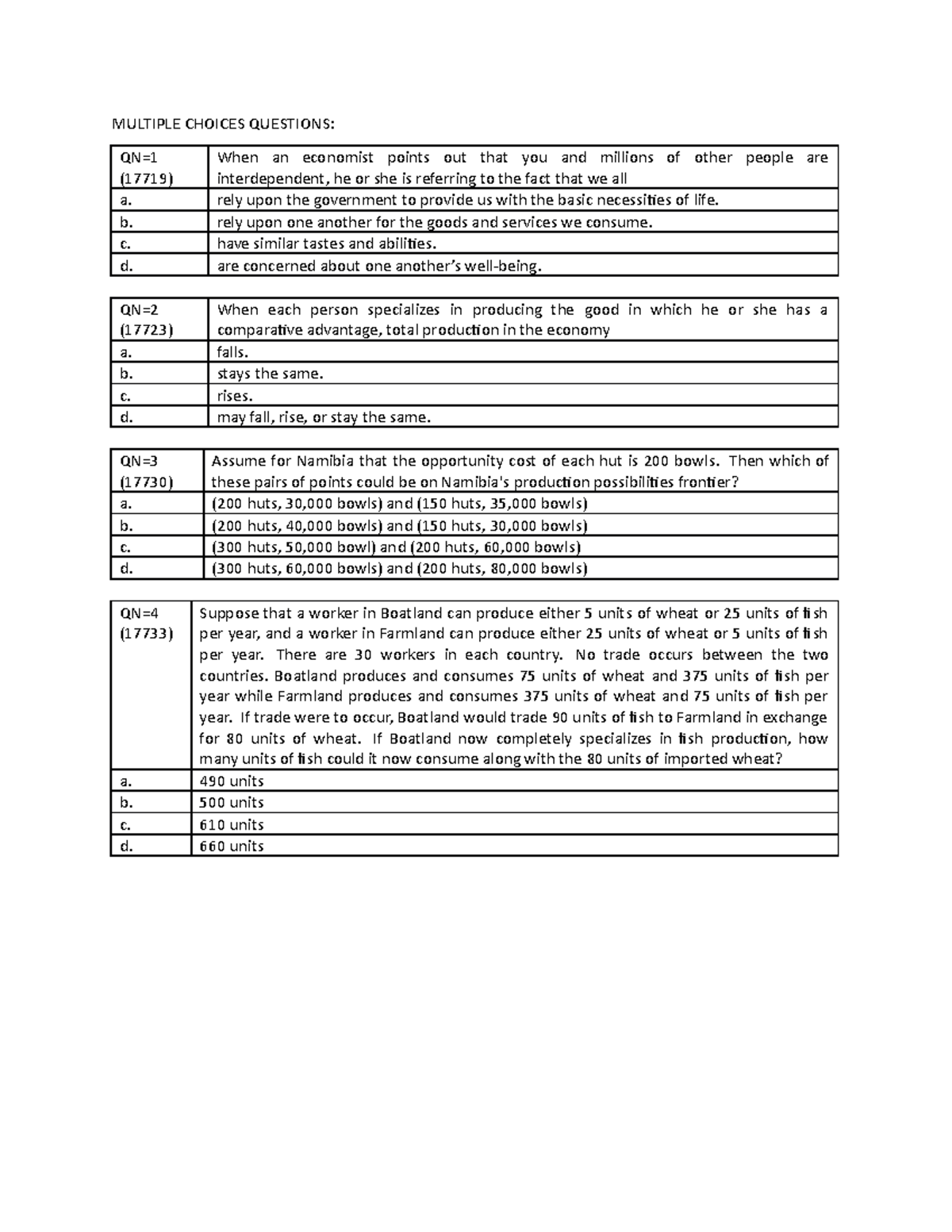 ECO121 - asdfD - MULTIPLE CHOICES QUESTIONS: QN= (17719) When an ...