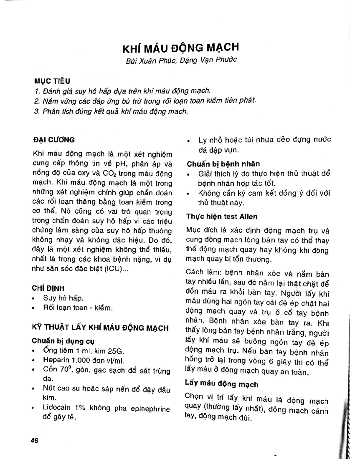 KHÍ MÁU ĐỘNG MẠCH - để e lấy file - Hóa Sinh - Studocu