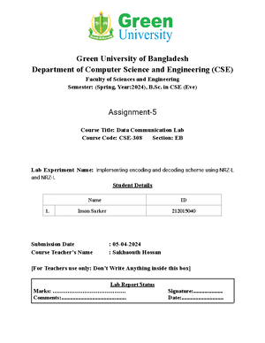 Project-Report-DC - Project Report - Green University of Bangladesh Department of Computer ...