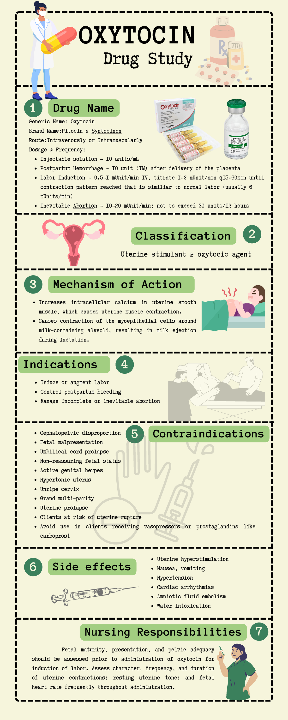 DRUG Study- Oxytocin - 2 3 4 5 1 Induce or augment labor Control ...