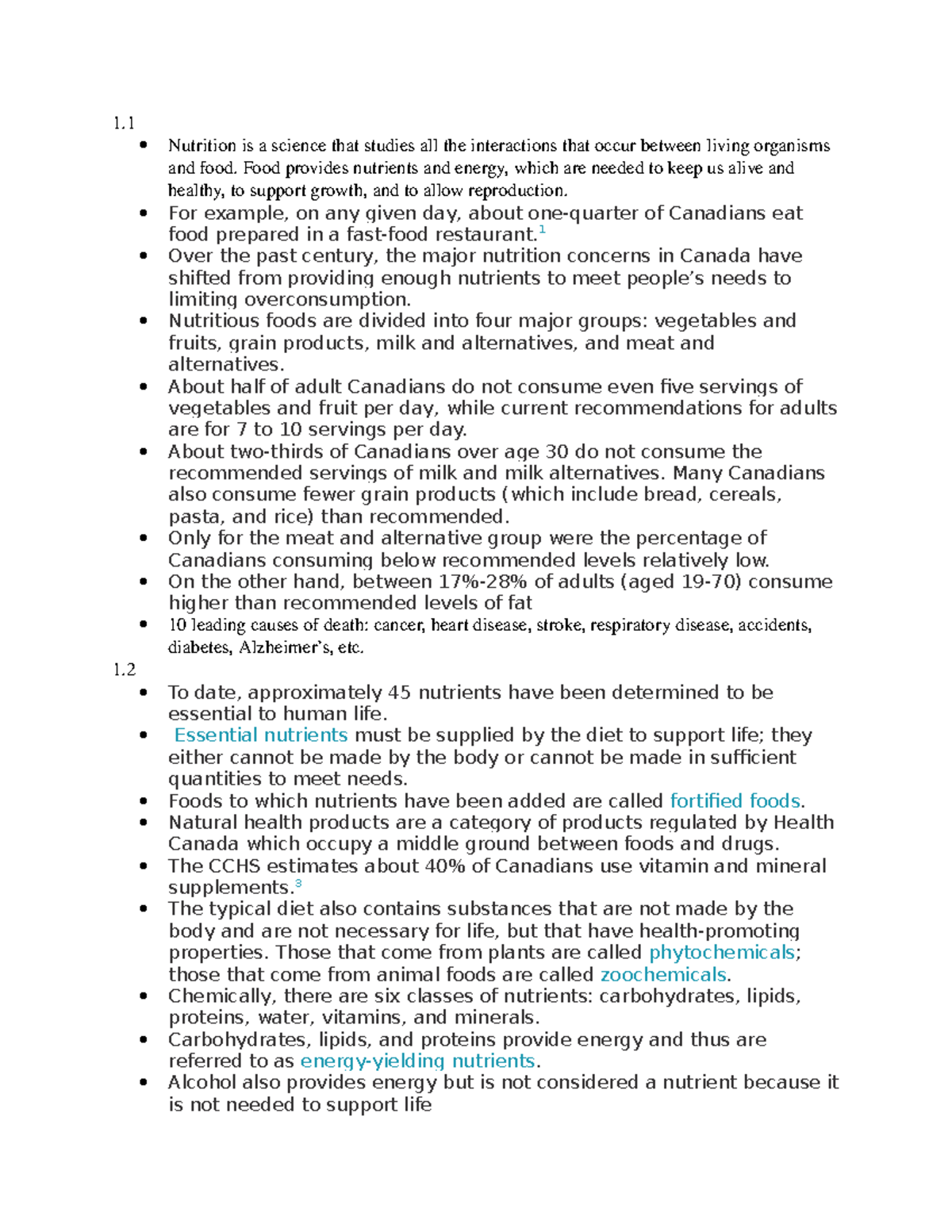 Nutrition Notes - 1. Nutrition is a science that studies all the ...