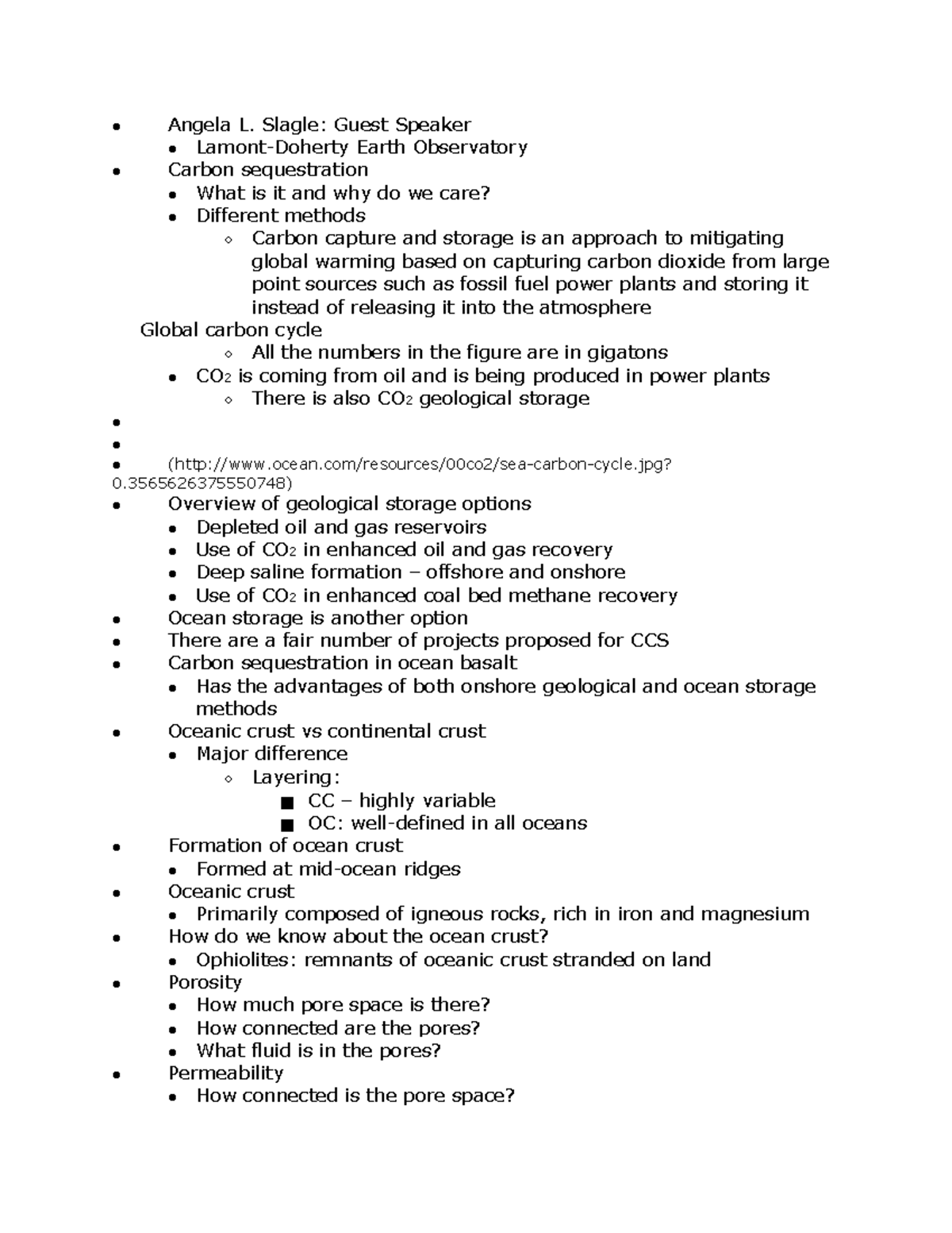 Carbon Sequestration - Prof. Hönisch - Angela L. Slagle: Guest Speaker ...