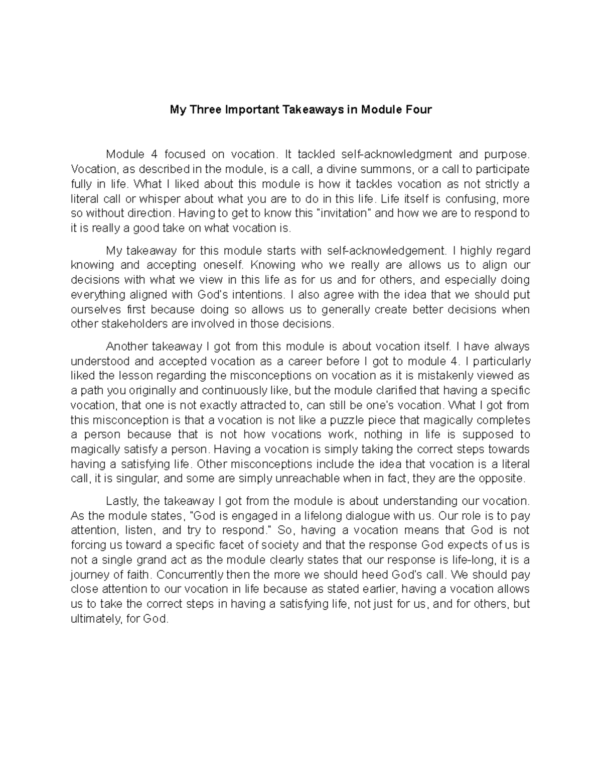 My Three Important Takeaways in Module Four L Cenwrd - My Three ...