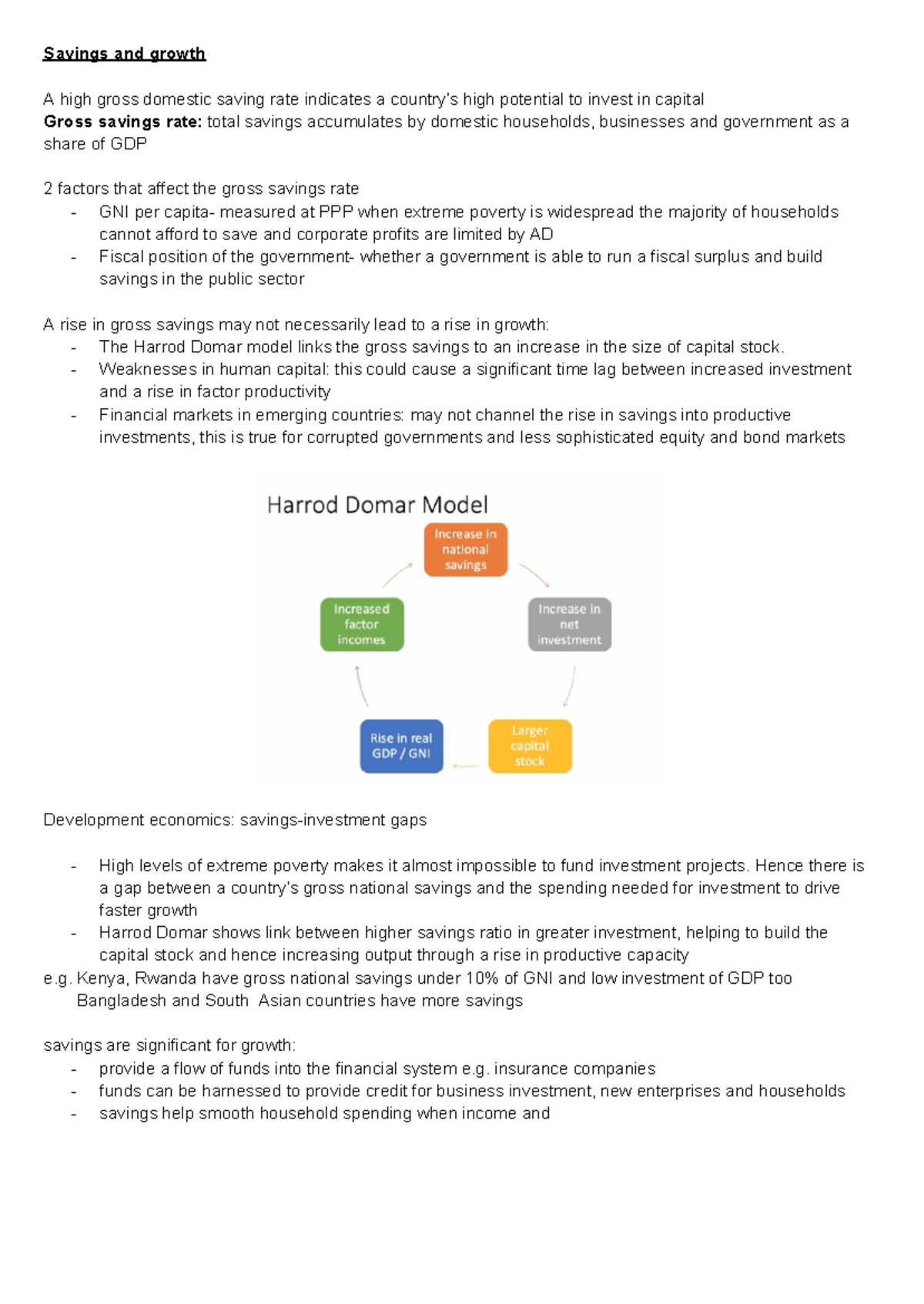 Savings and investment notes - Savings and growth A high gross domestic ...