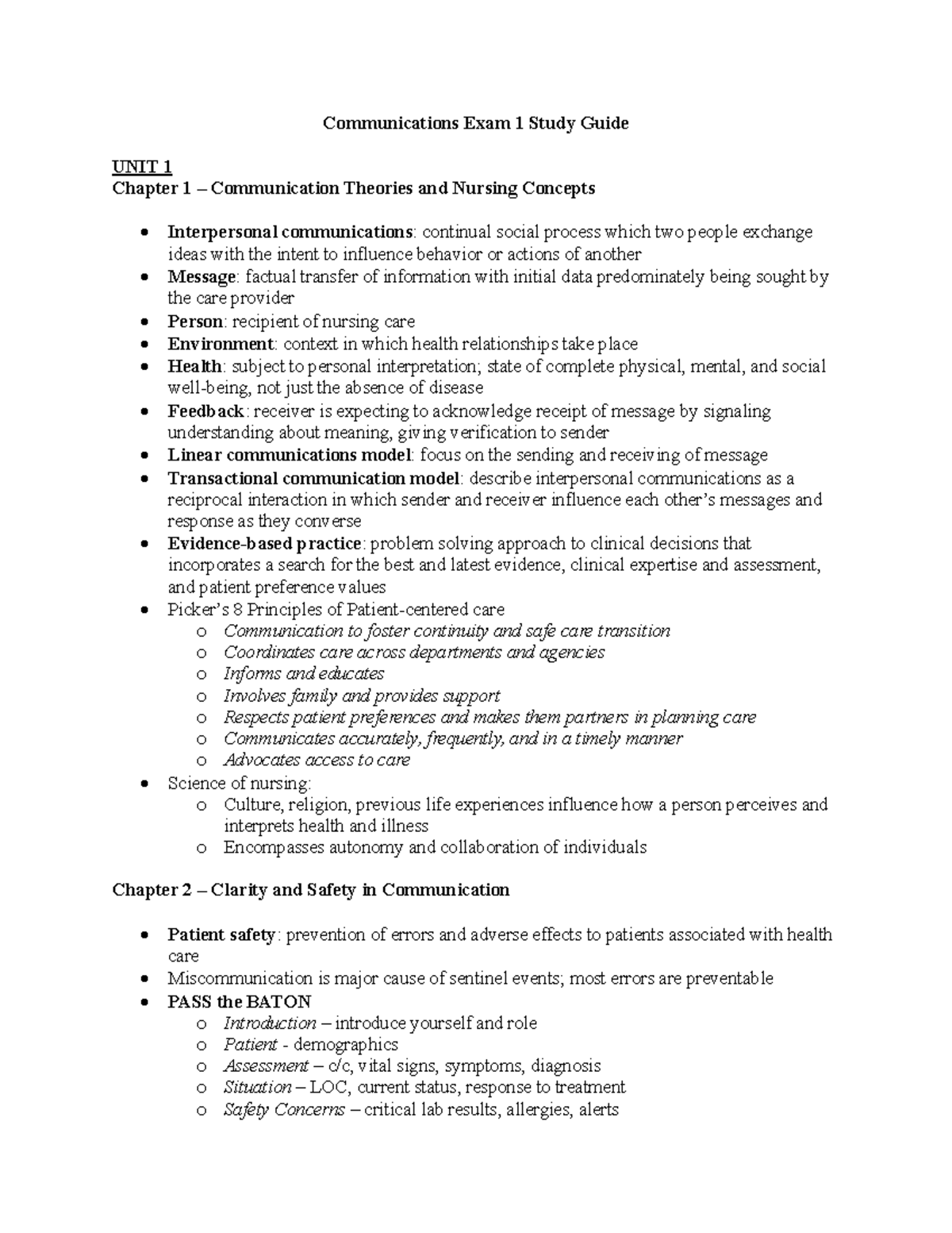 Communications Exam 1 Study Guide - Communications Exam 1 Study Guide ...