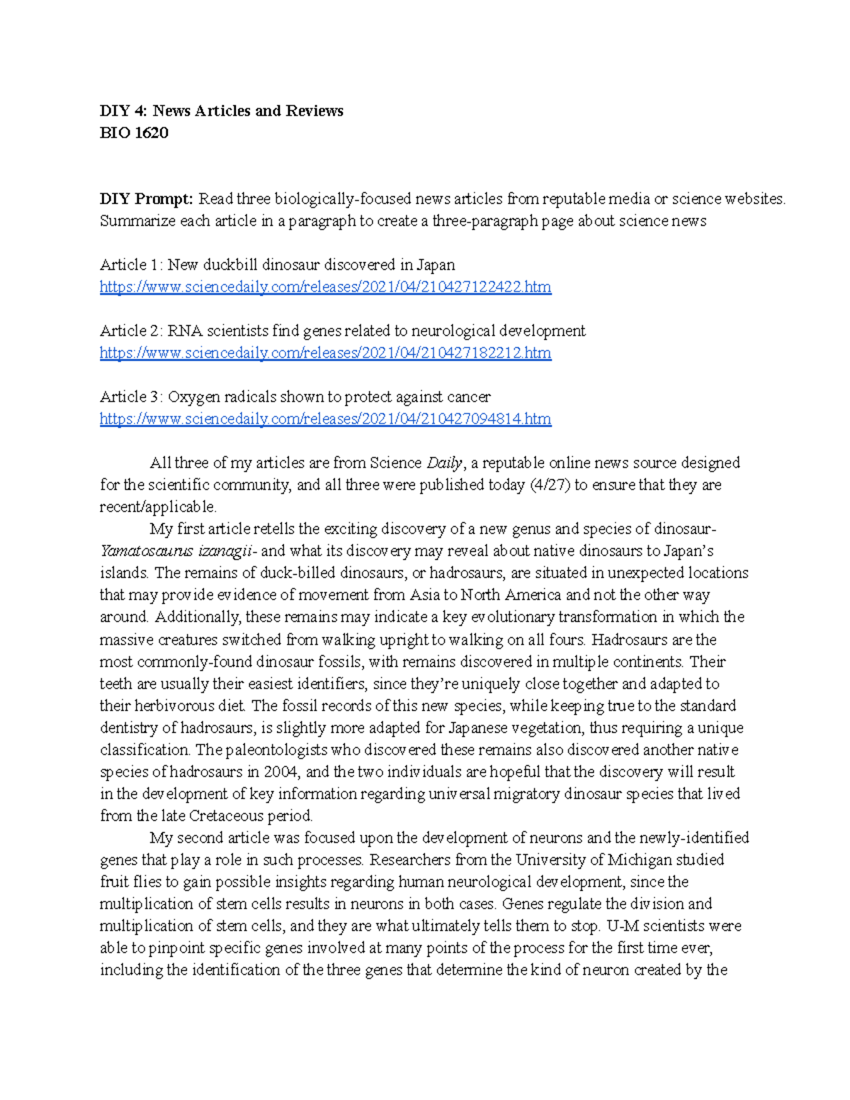 DIY 4 Response- News Articles and Reviews - DIY 4: News Articles and ...