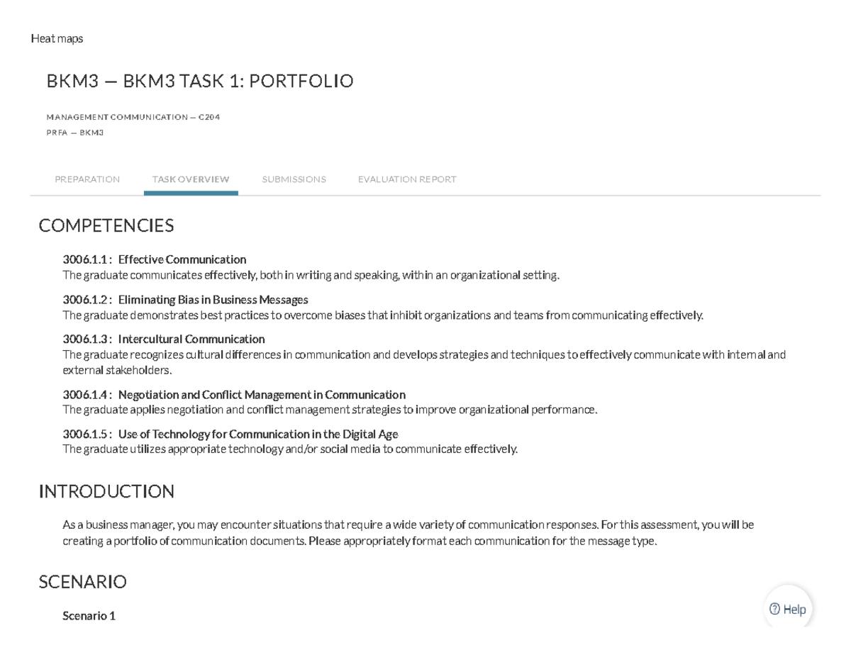 WGU Management Communication C204 Instructions - Heat maps BKM3 — BKM3 ...