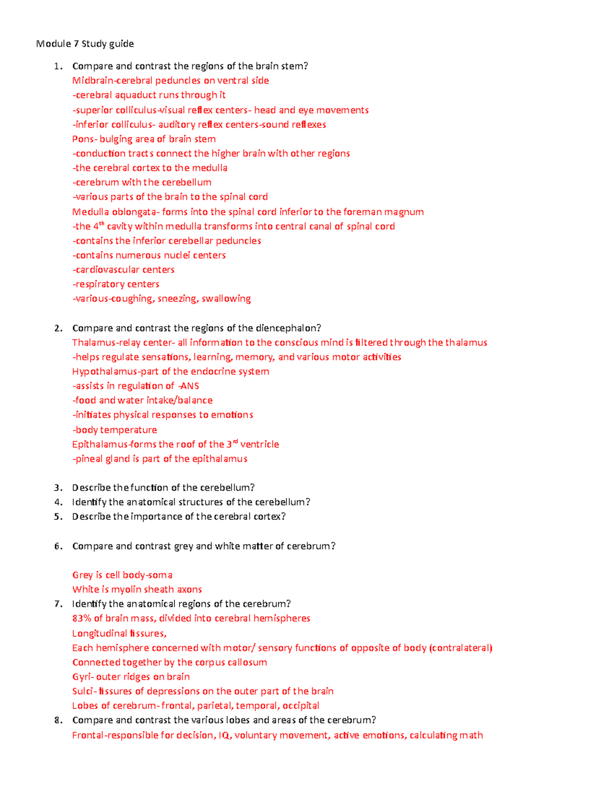 Module 7 study guide - Module 7 Study guide Compare and contrast the ...