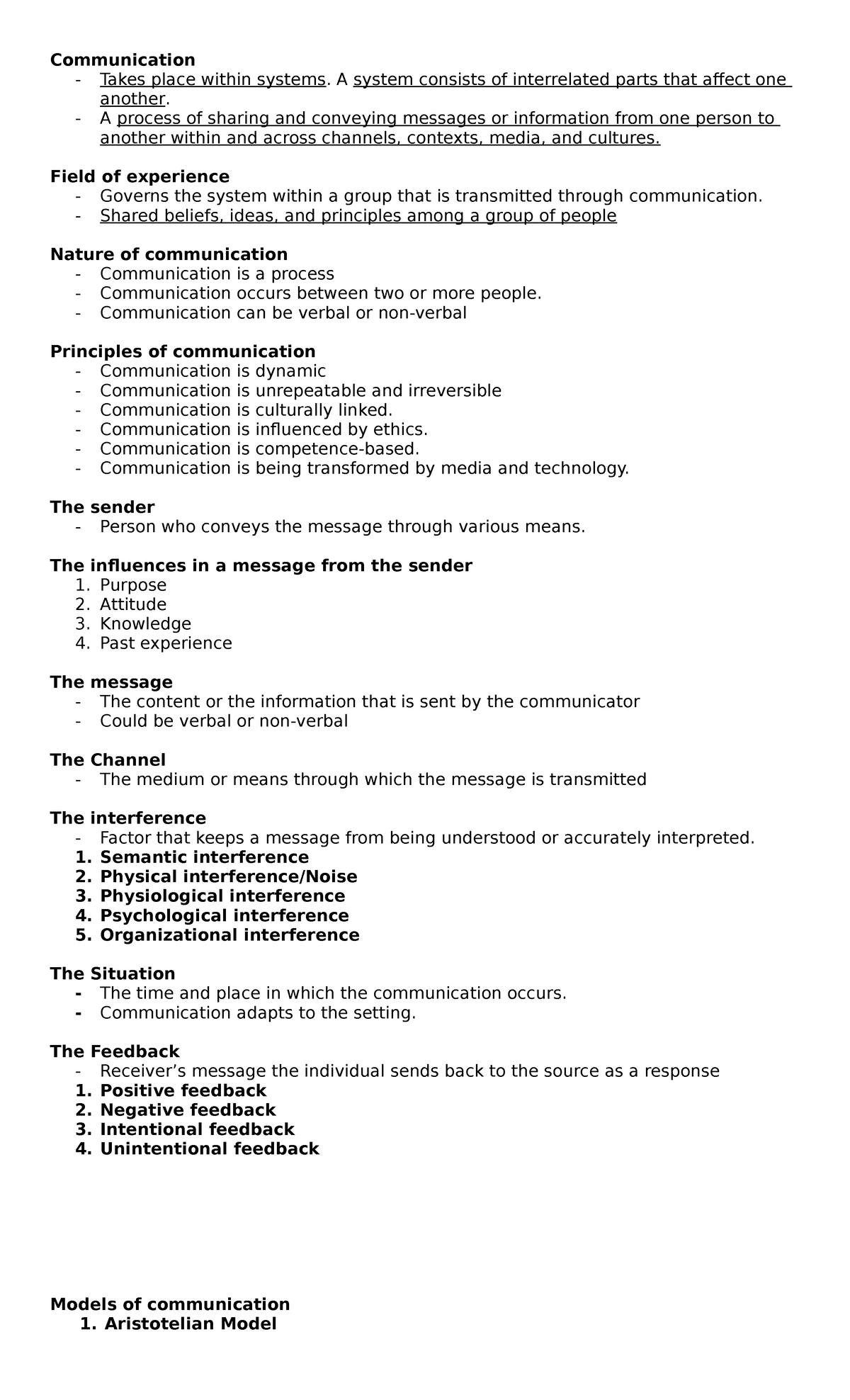 Communication - A system consists of interrelated parts that affect one ...