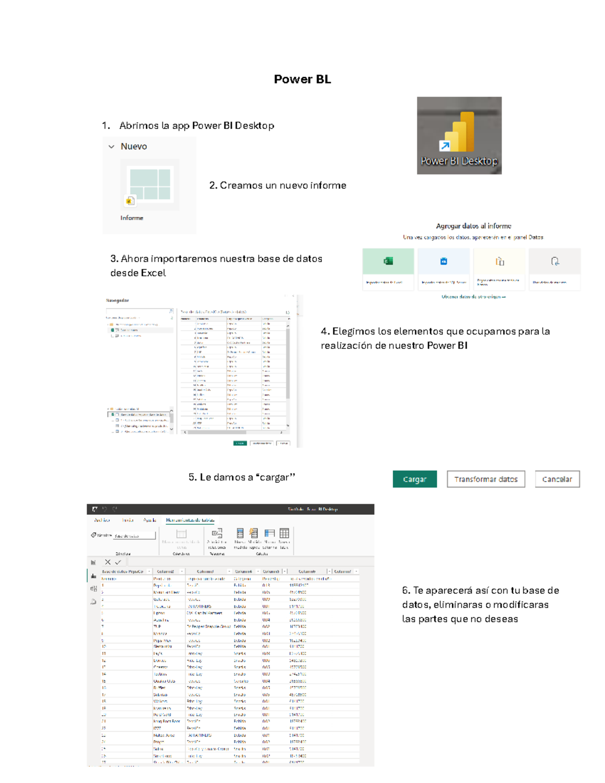 Power BL - Power BL Abrimos la app Power BI Desktop 2. Creamos un nuevo ...