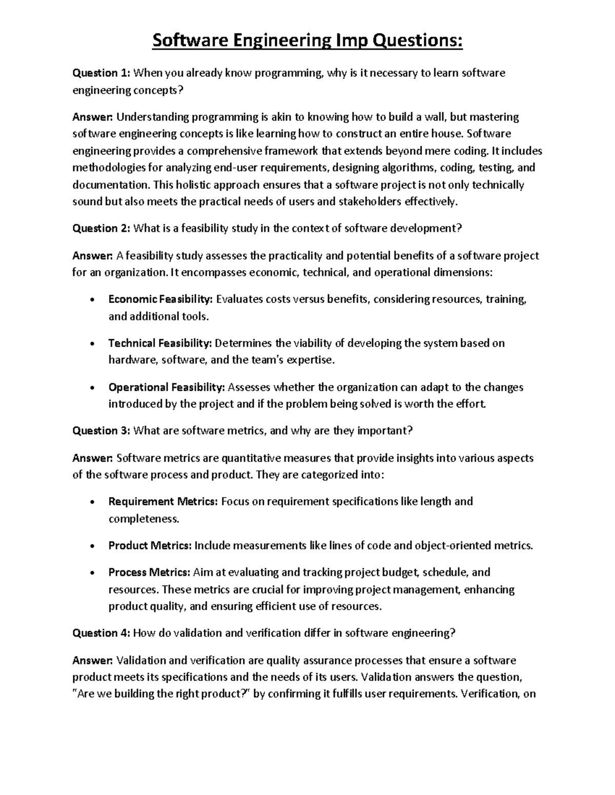 Software Engineering Placement Questions - Software Engineering Imp ...