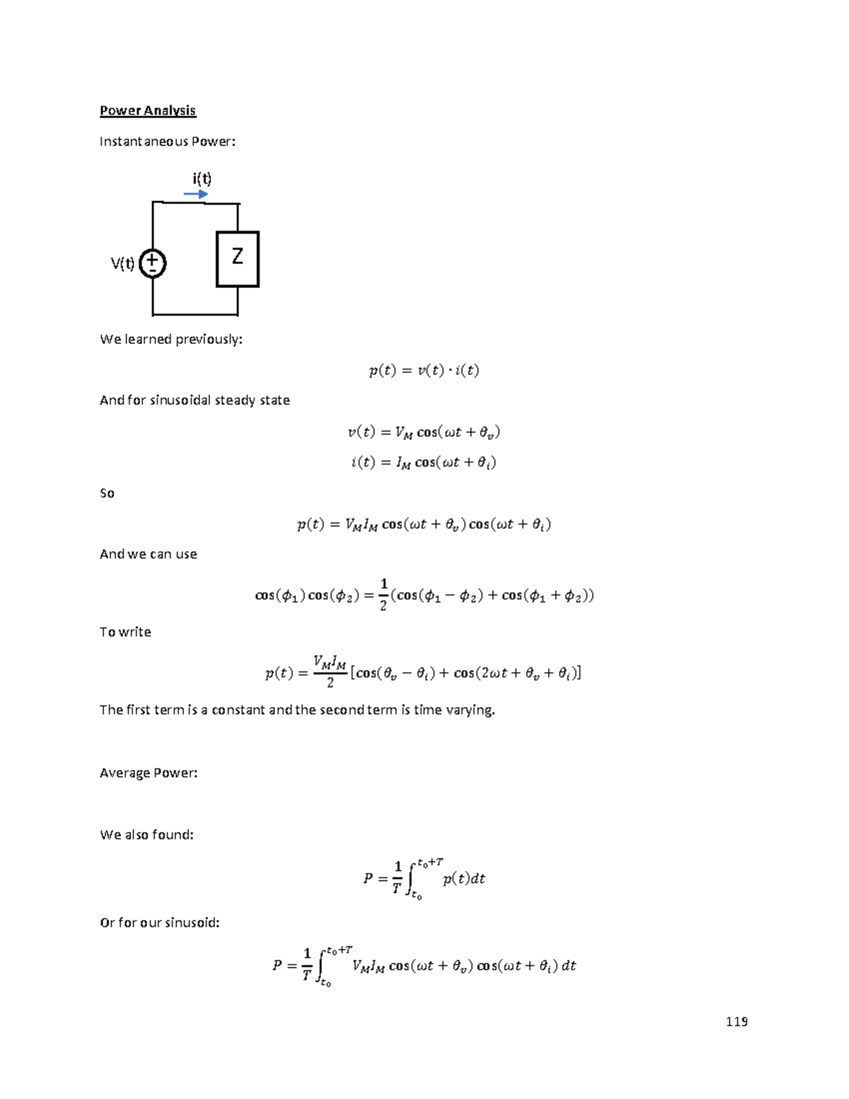 Notes Set 9 Elec 2501 Lecture 9 John Rogers Warning Tt Undefined Function 32 Warning Tt