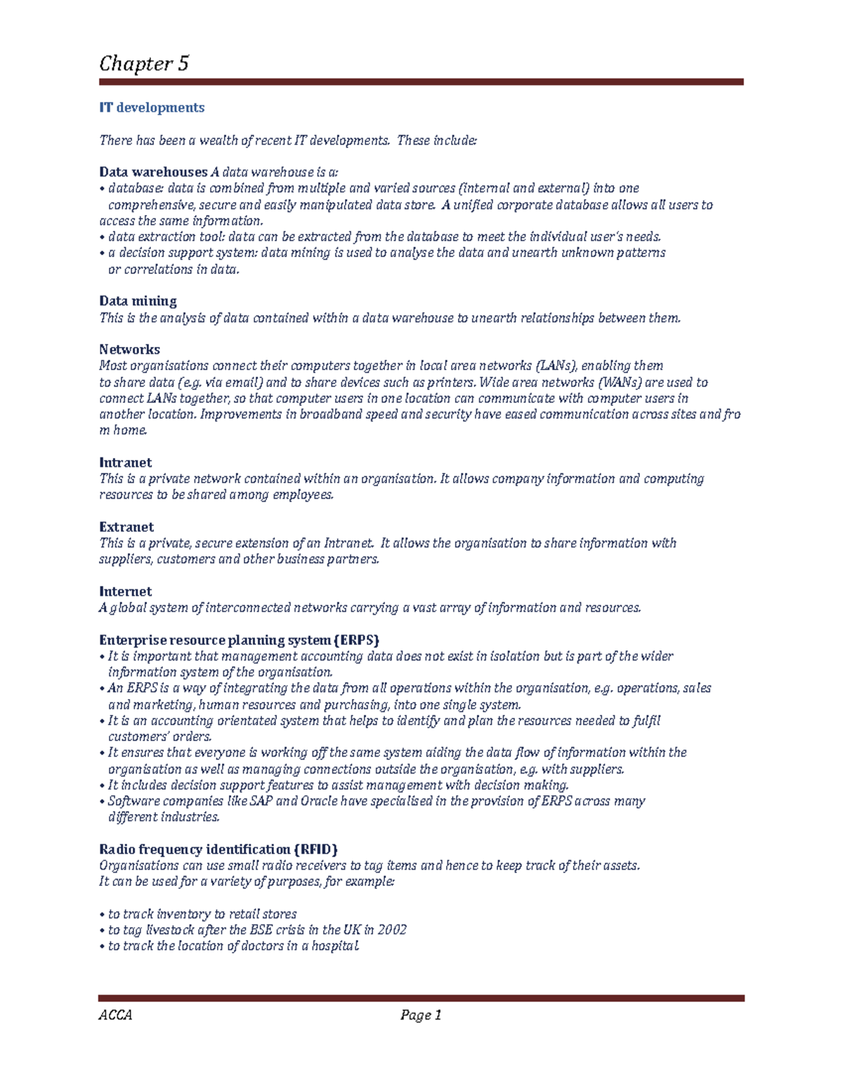 P5 Chapter 5 THE Impact OF Information Technology - Chapter 5 IT ...