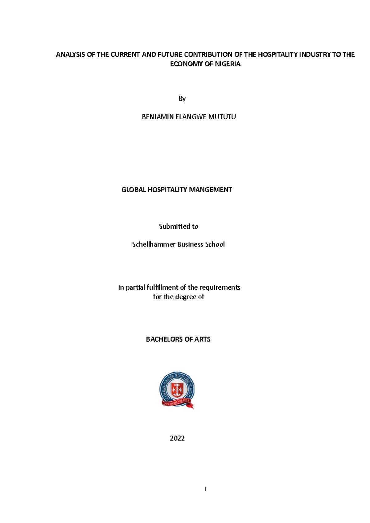 Thesis Benjamin Math ANALYSIS OF THE CURRENT AND FUTURE thesis-benjamin-math-analysis-of-the-current-and-future
