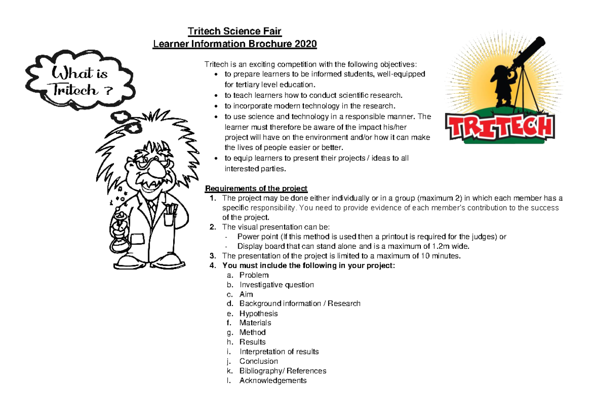 Learner Information Brochure 2020 Rubric Eng - Tritech Science Fair ...