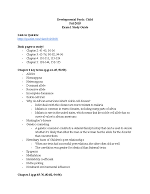 Exam 2 developmental psych - Developmental Psychology Exam 2 Study ...